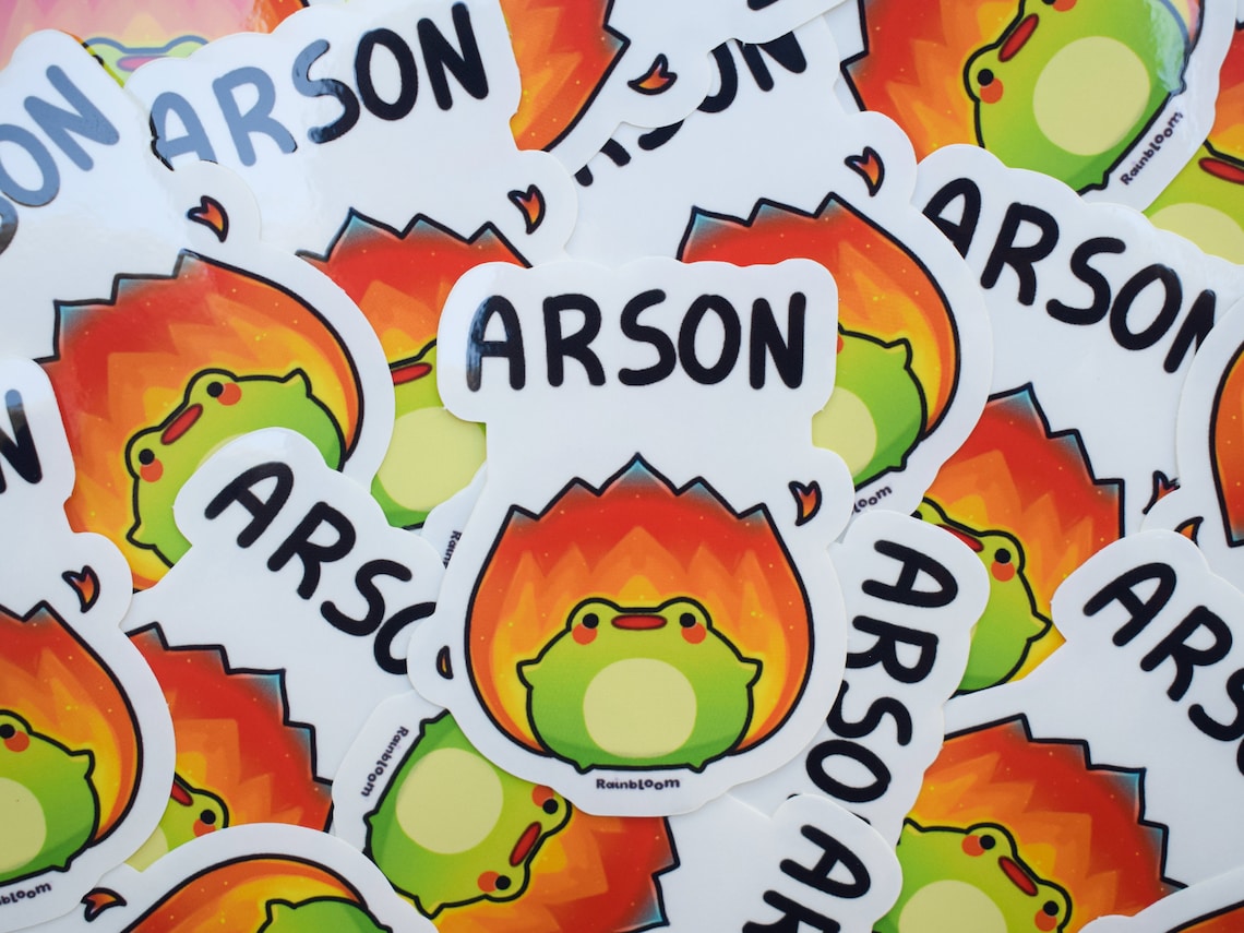 Clear Arson Frog Sticker - Etsy Canada