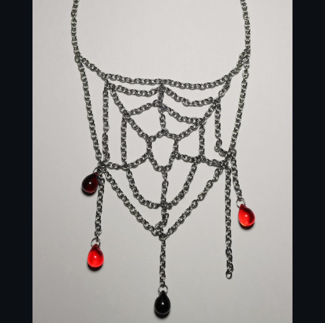Withered Web Necklace Chain Spider Web Stainless Steel - Etsy