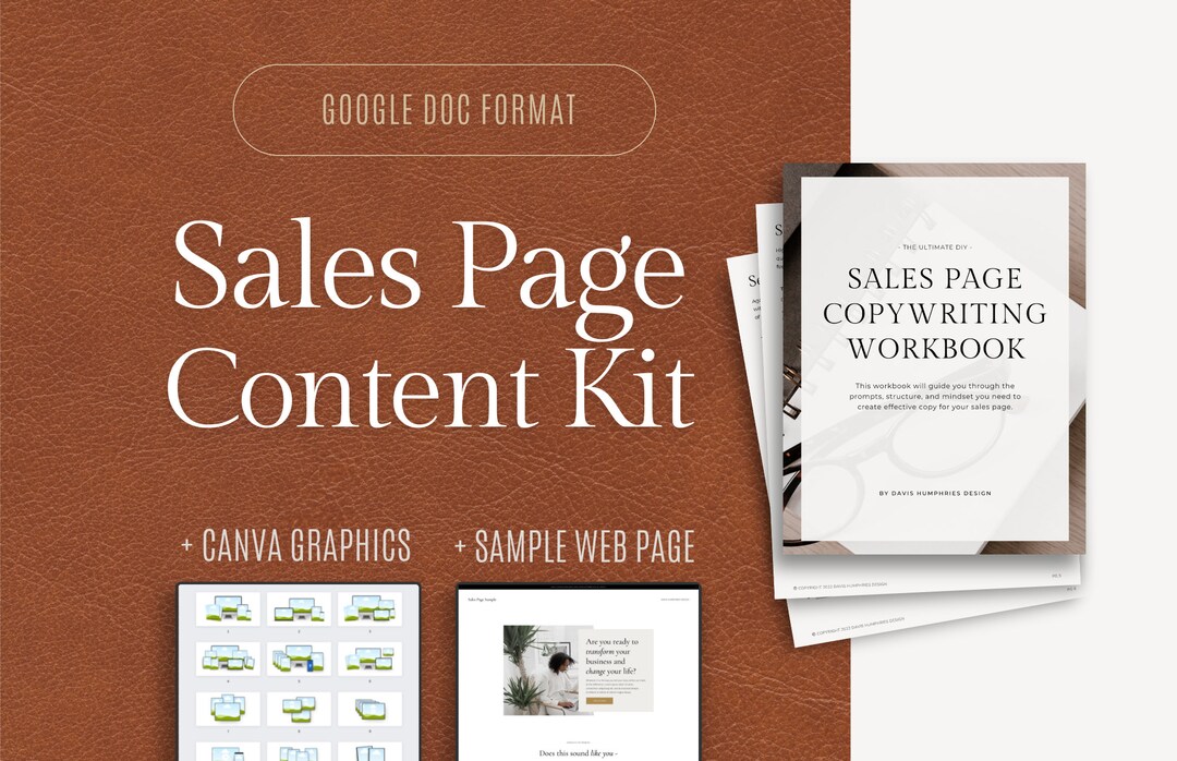 Sales Page Content Workbook, Sales Page Funnel Content Planner, Content ...