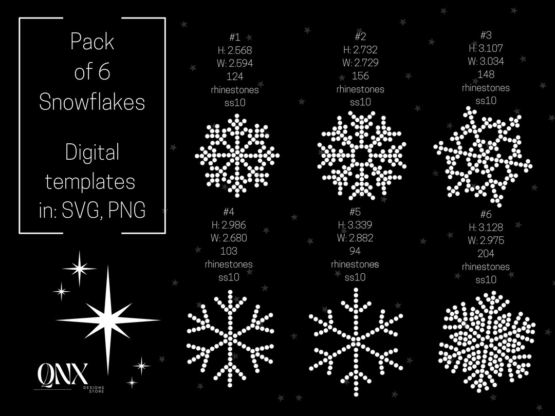 Snowflakes Bundle | Rhinestone Snowflakes | Ss10 | Christmas | Winter ...