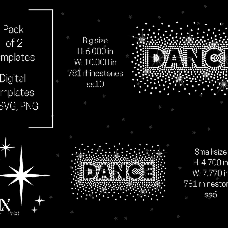 Dance Rhinestone Name - Etsy UK