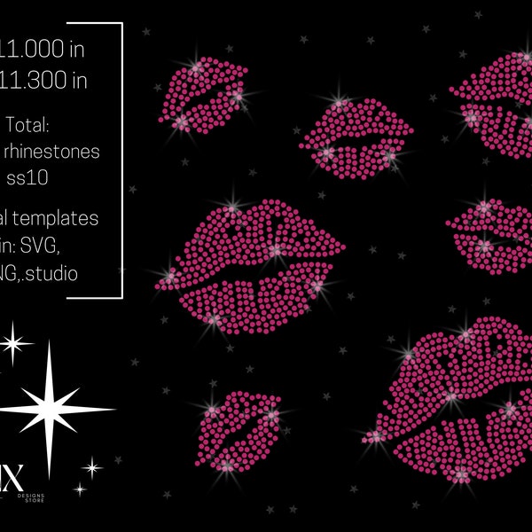 Rhinestone Lips - Etsy