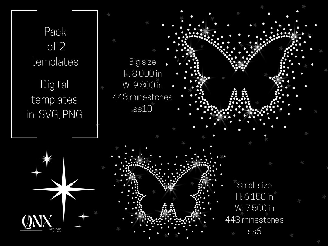 Butterflies Scatter Svg Rhinestone Template - Etsy