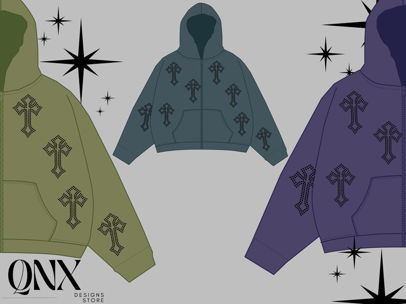 Y2K Rhinestone Cross Template | Cross Design | Bundle | Rhinestone Y2K ...