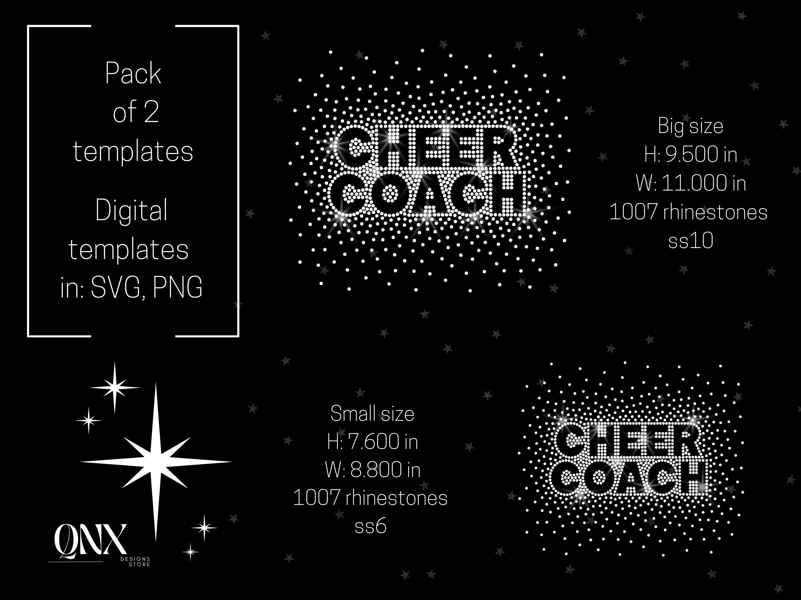 Cheer Coach Template Rhinestone Template Digital Download, Cheer Design ...