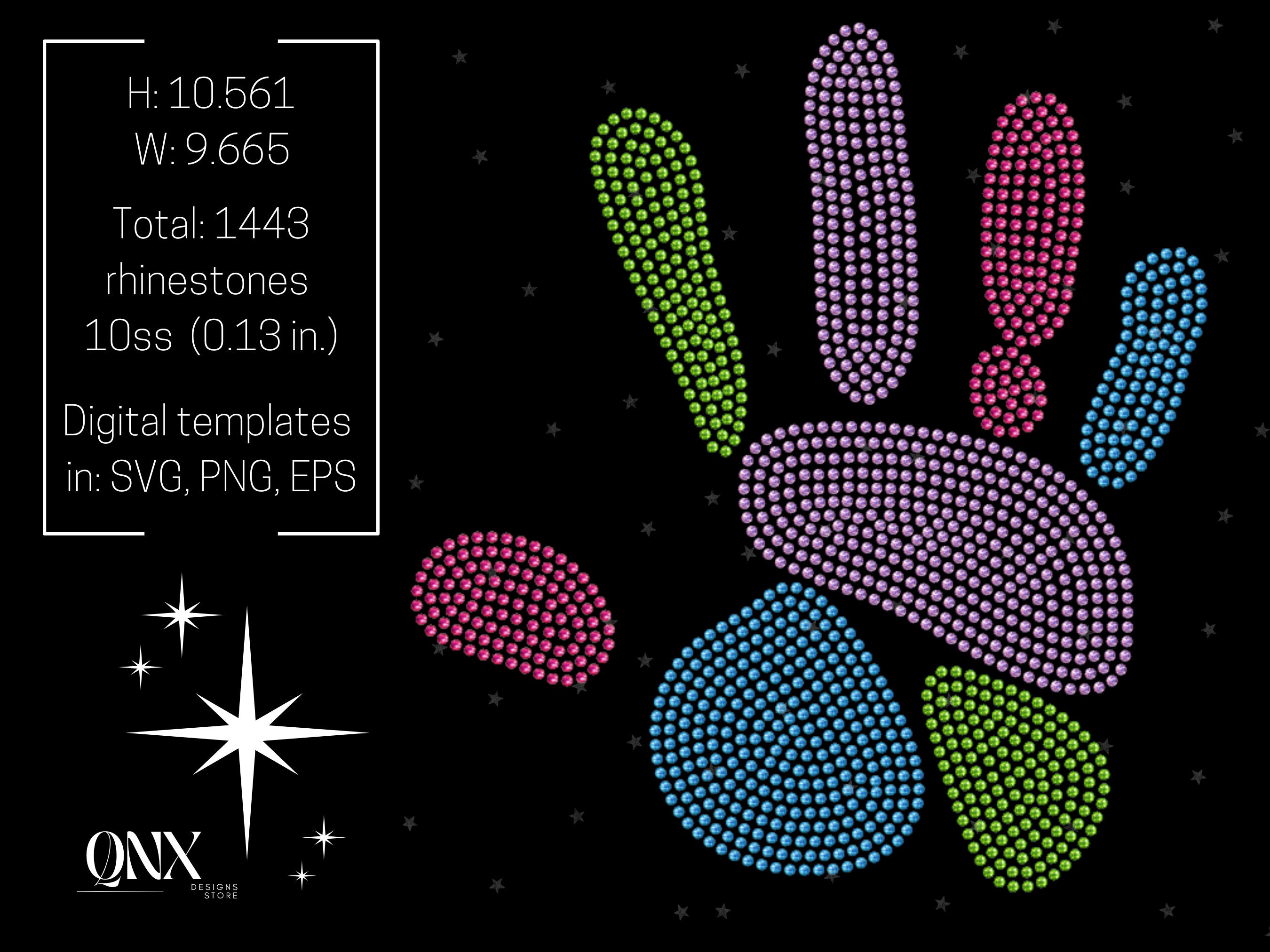 Hand Palm Template Rhinestone Template Digital Download Hand - Etsy