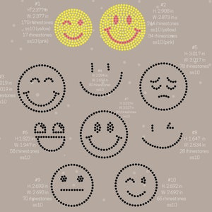 Emoji Pack | Rhinestone Template | Ss10, Emoji | Smiley Design | Svg ...
