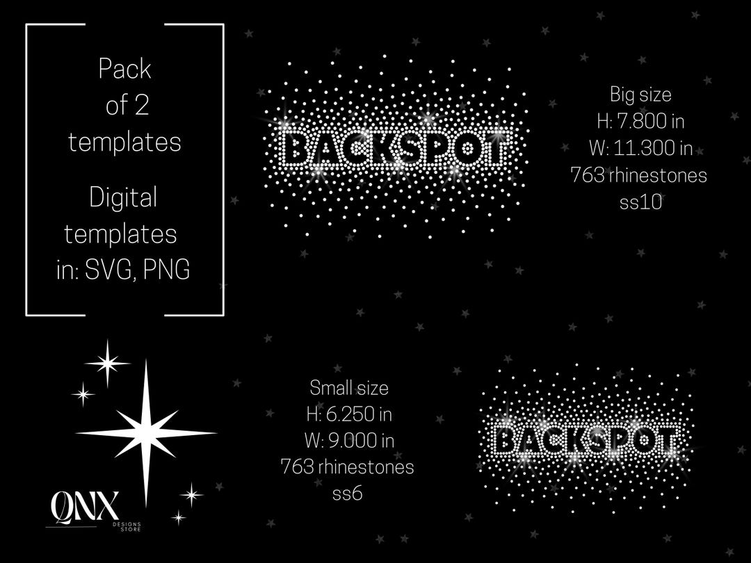 Backspot Template Rhinestone Digital Download, Cheer Design ...