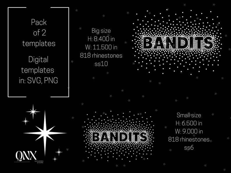 Bandits Template Rhinestone Digital Download, Cheer Design, Cheerleader ...