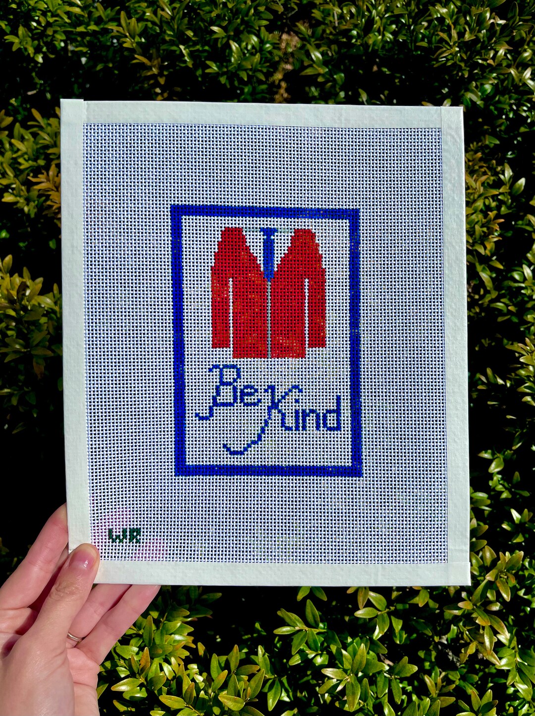 Be Kind Red Sweater Hand Painted Needlepoint Canvas - Etsy