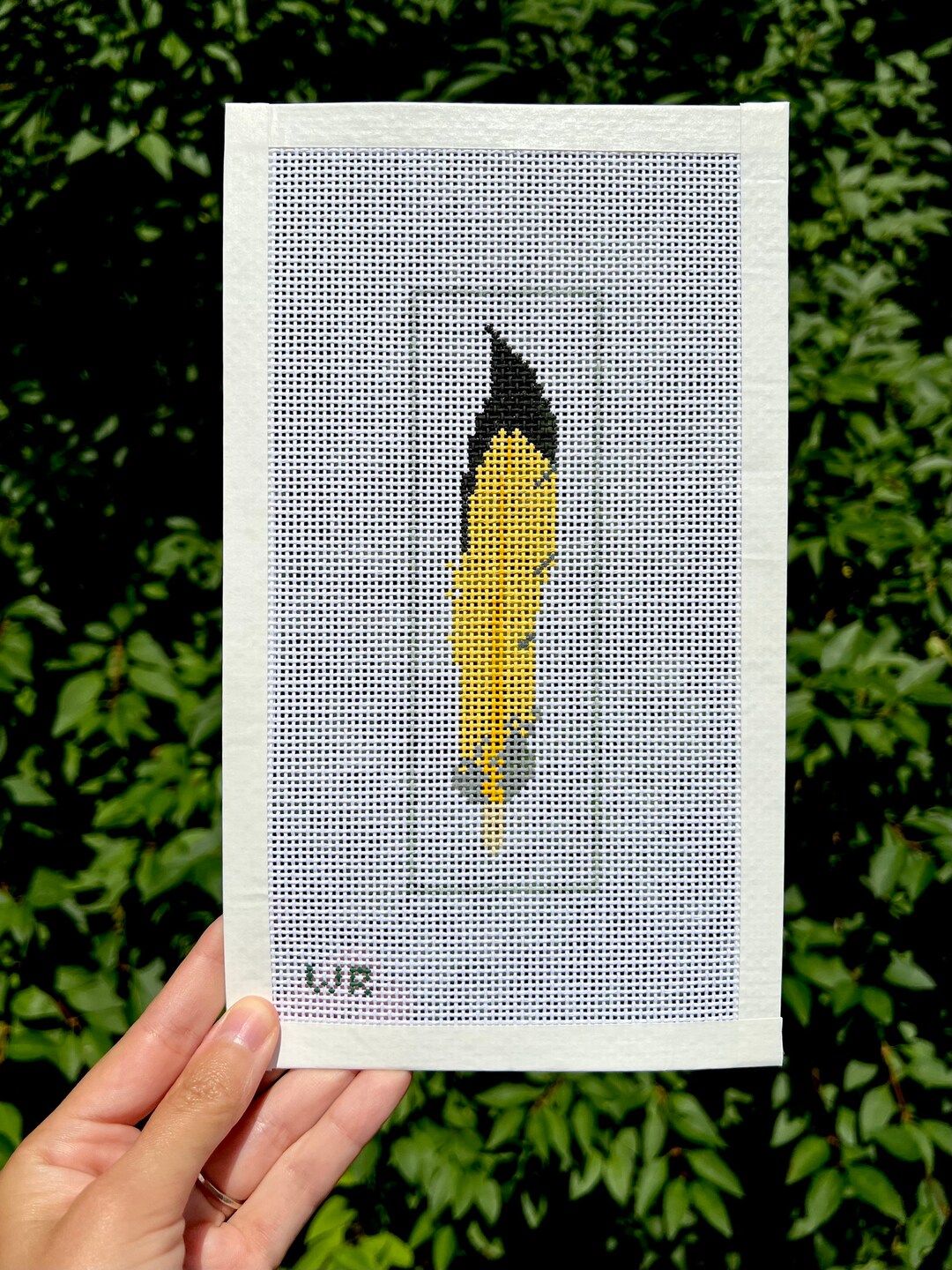 Goldfinch Feather Hand Painted Needlepoint Canvas - Etsy