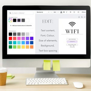 Guest Wifi Sign, Editable and Printable Airbnb Host Sign, Airbnb ...