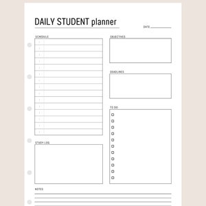 Daily Student Planner | Daily Planner for Students | Student Academic ...