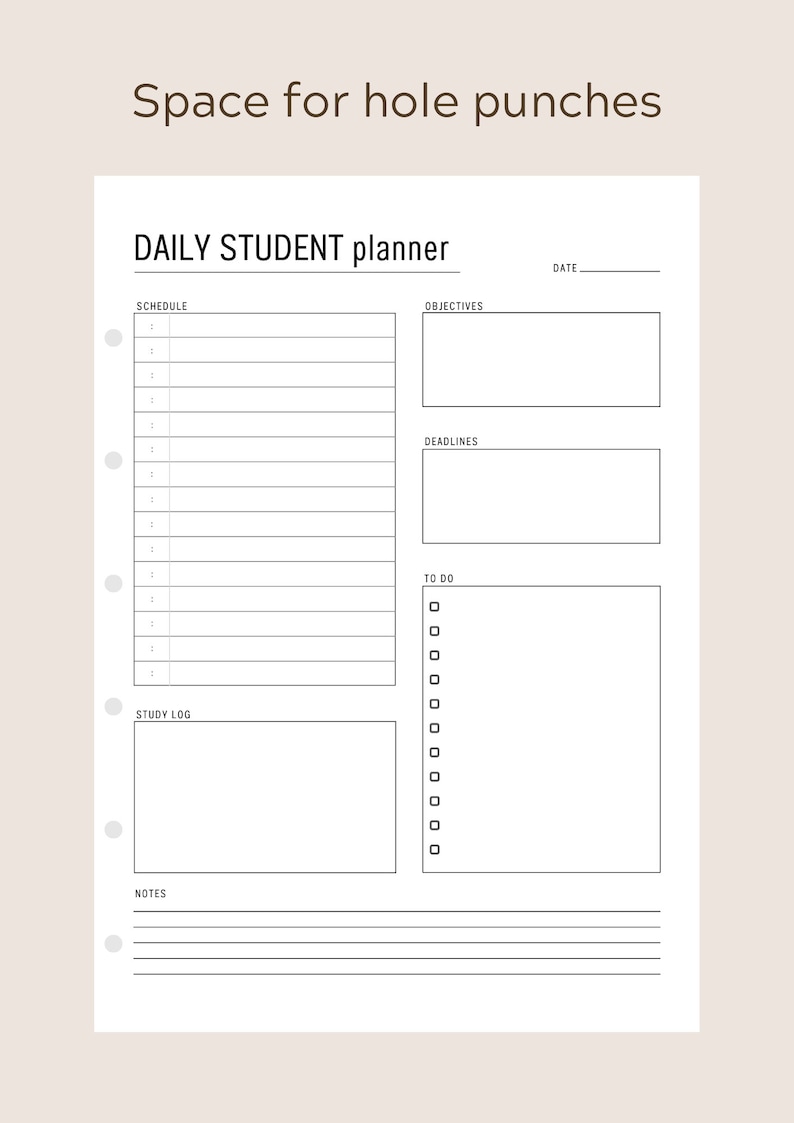 Daily Student Planner | Daily Planner for Students | Student Academic ...