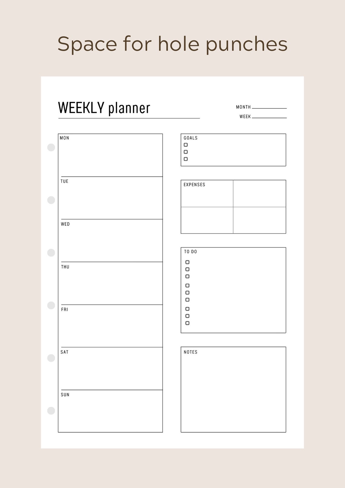 Weekly Planner Digital Download Printable Productivity Planner Weekly ...