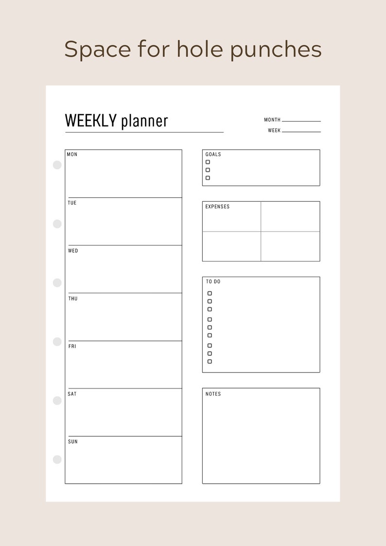 Weekly Planner Digital Download Printable Productivity Planner Weekly ...