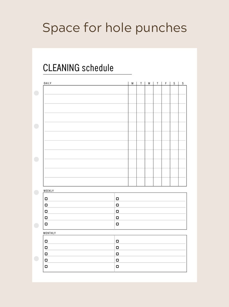 Printable Cleaning Schedule With Editable Weekly Cleaning List and ...