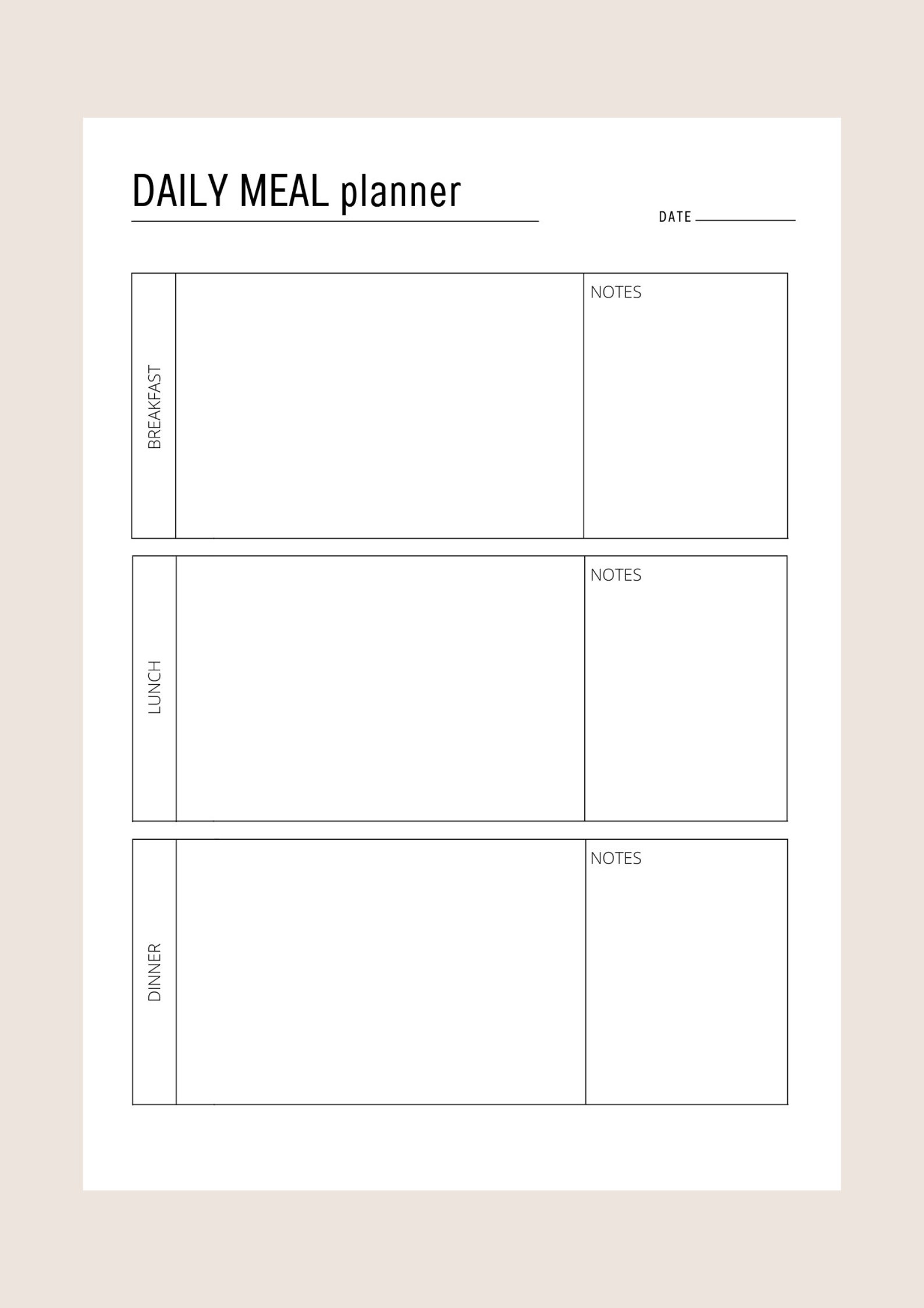 Daily Meal Planner PDF A4 & A5 Digital Download - Etsy