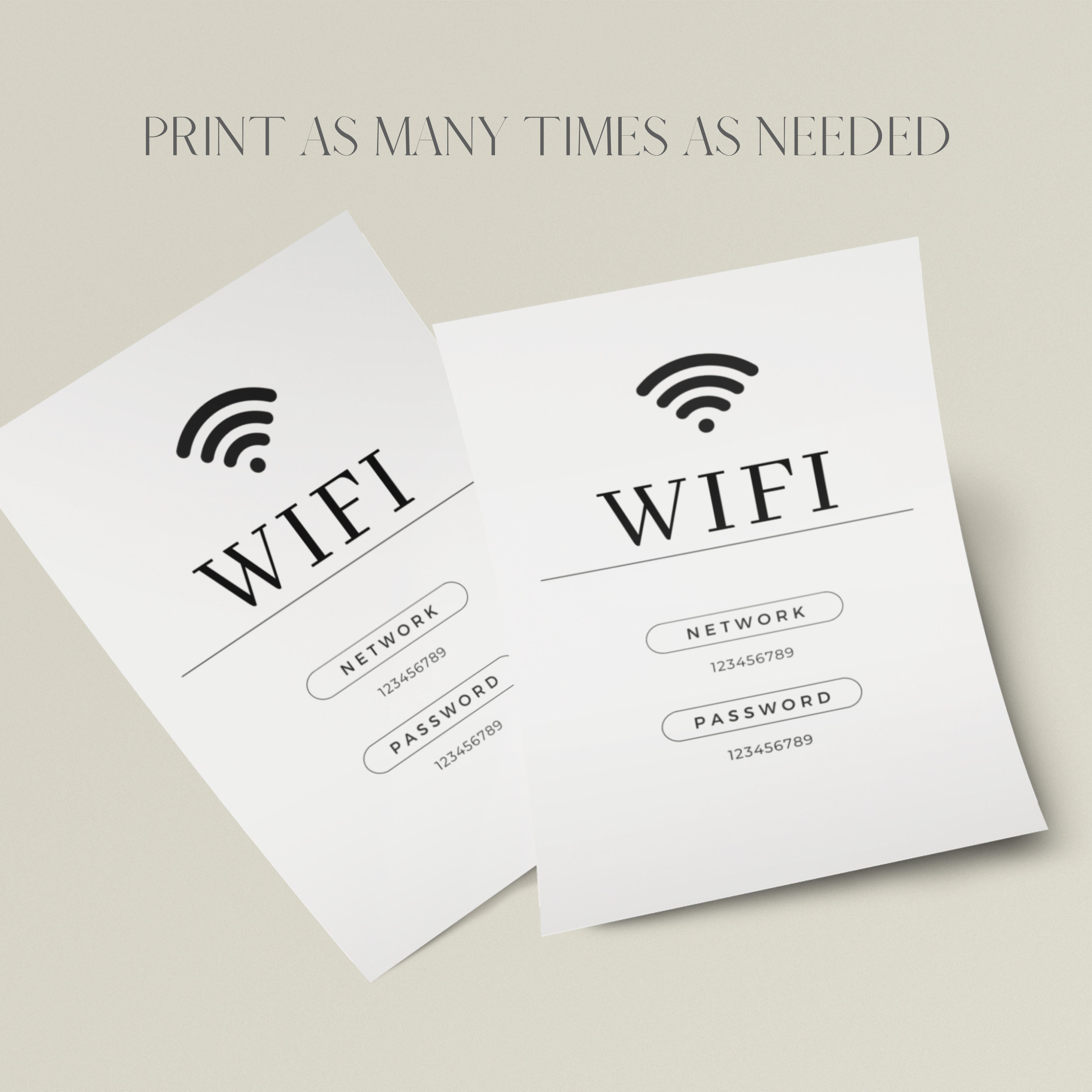 Guest Wifi Sign, Editable and Printable Airbnb Host Sign, Airbnb ...