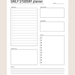 Daily Student Planner | Daily Planner for Students | Student Academic ...