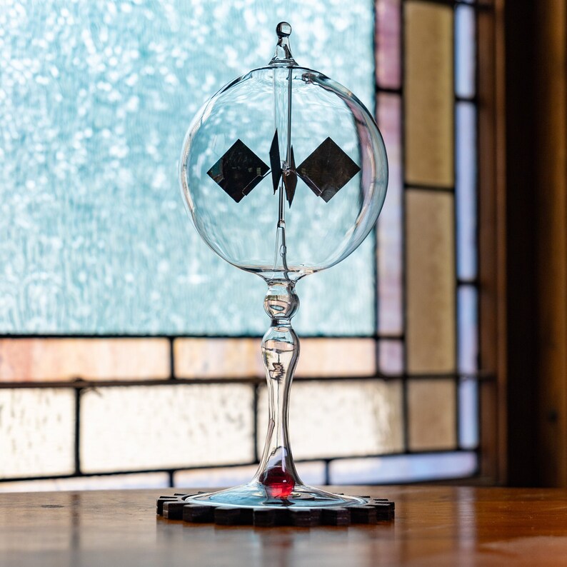 Steampunk Radiometer Vintage Solar Crookes Radiometer With Hardwood Cog Gear Base Premium Gift ...