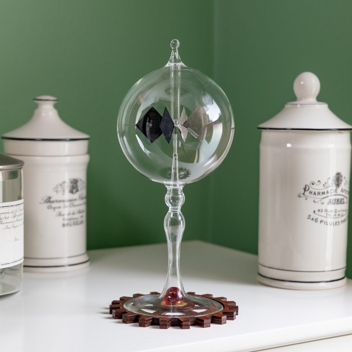 Steampunk Radiometer Vintage Solar Crookes Radiometer With Hardwood Cog ...
