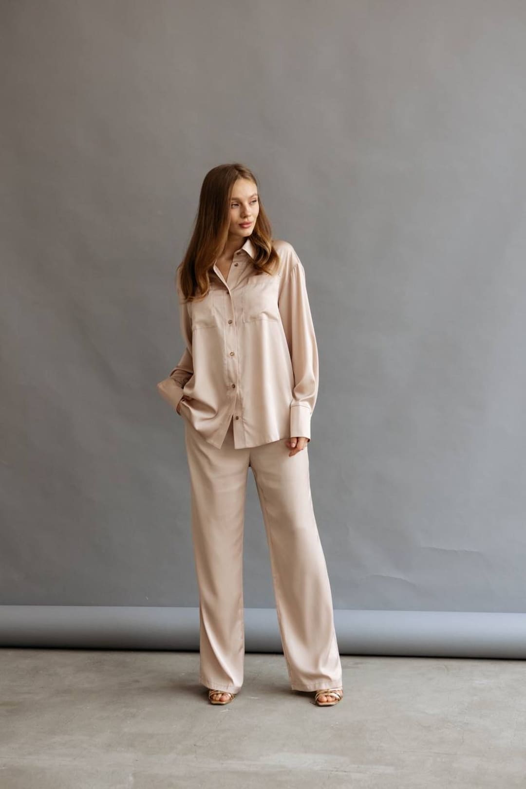 100% Silk Suit Silk Suit Silk Blouse Silk Trousers Pants Milk Silk ...