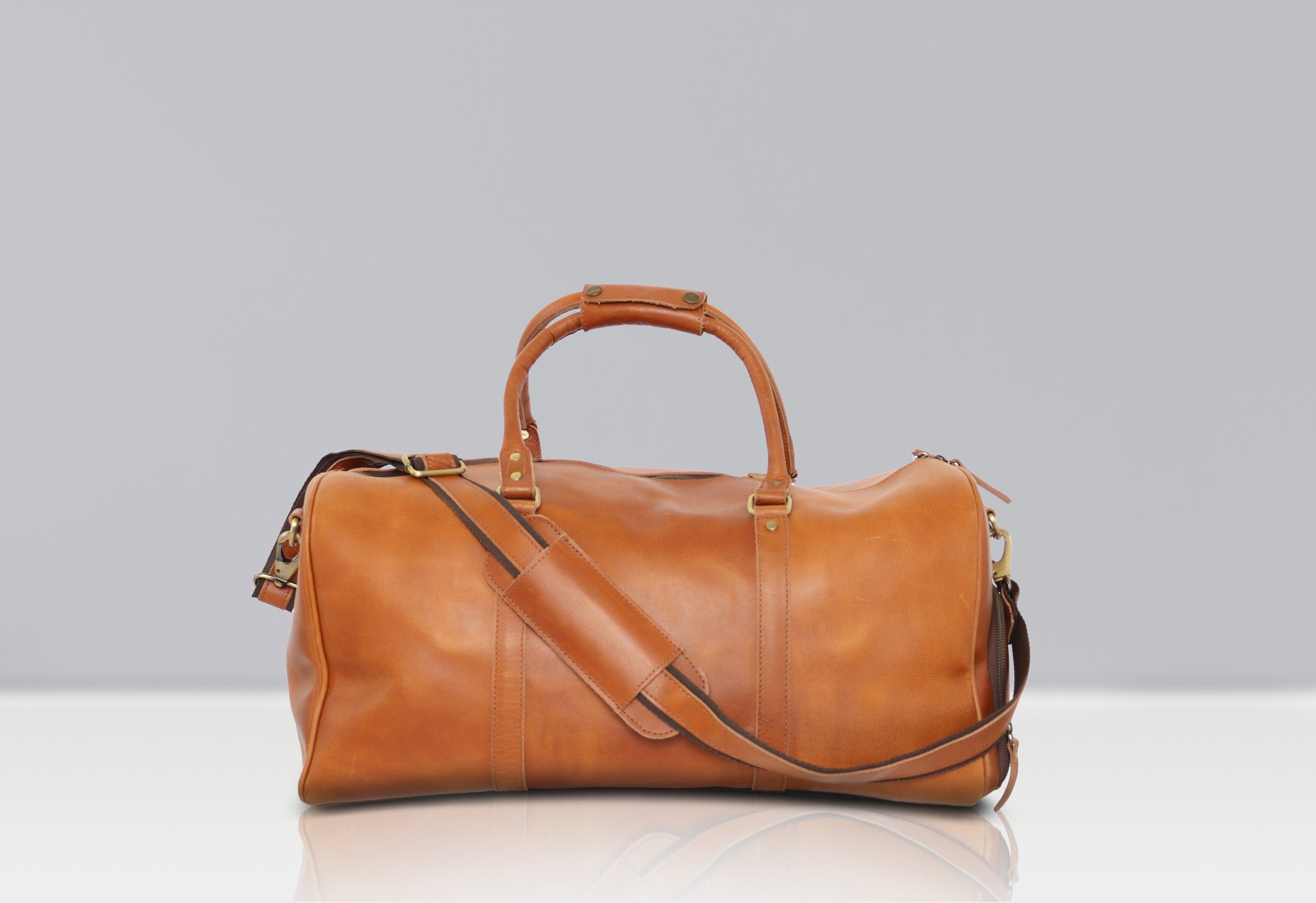 Leather Weekender Bag, Leather Duffle Bag, Large Travel Bag ...