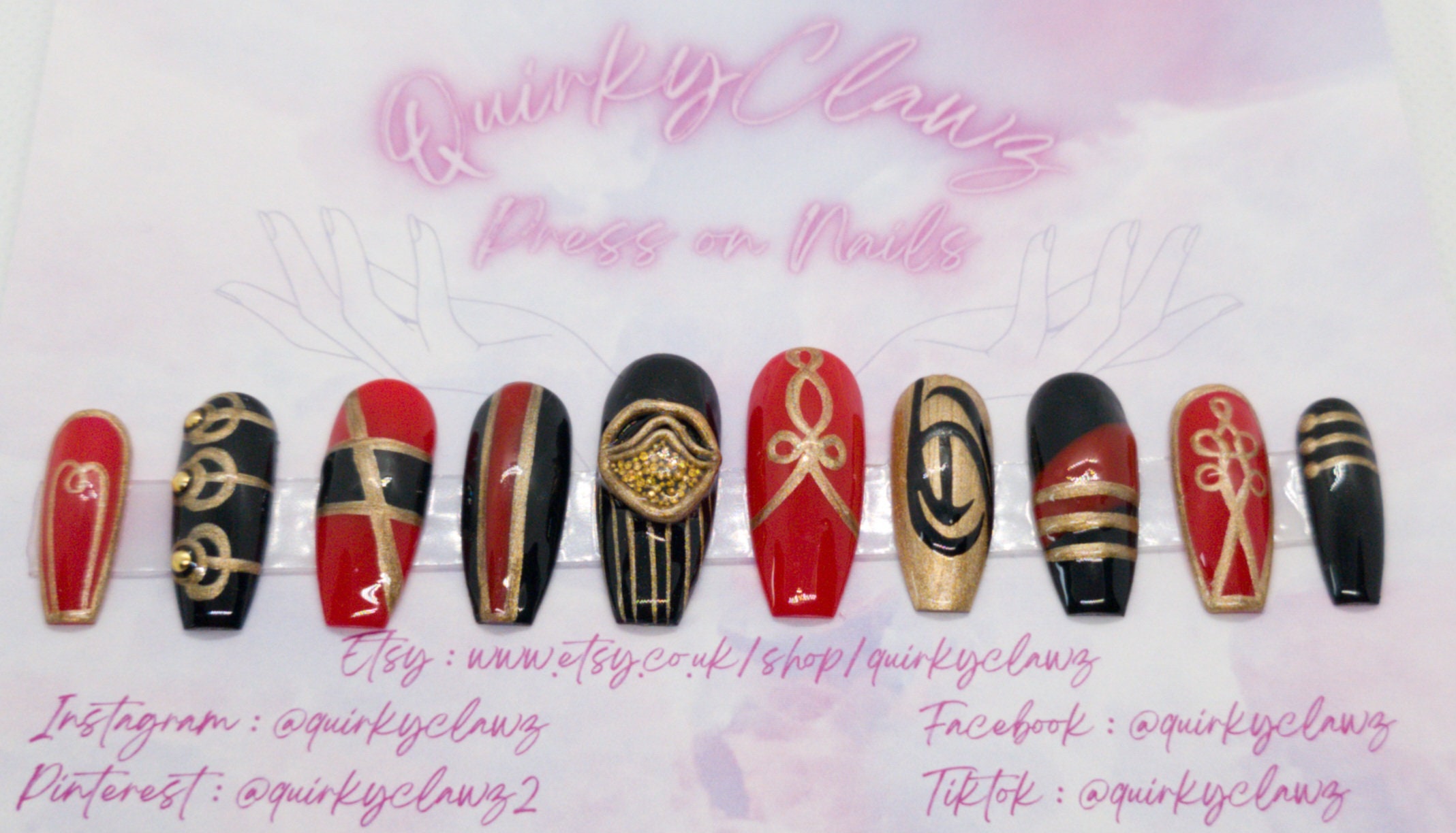ATEEZ Atiny Crazy Form Red and Gold Uniform Inspired Hand Painted Press ...