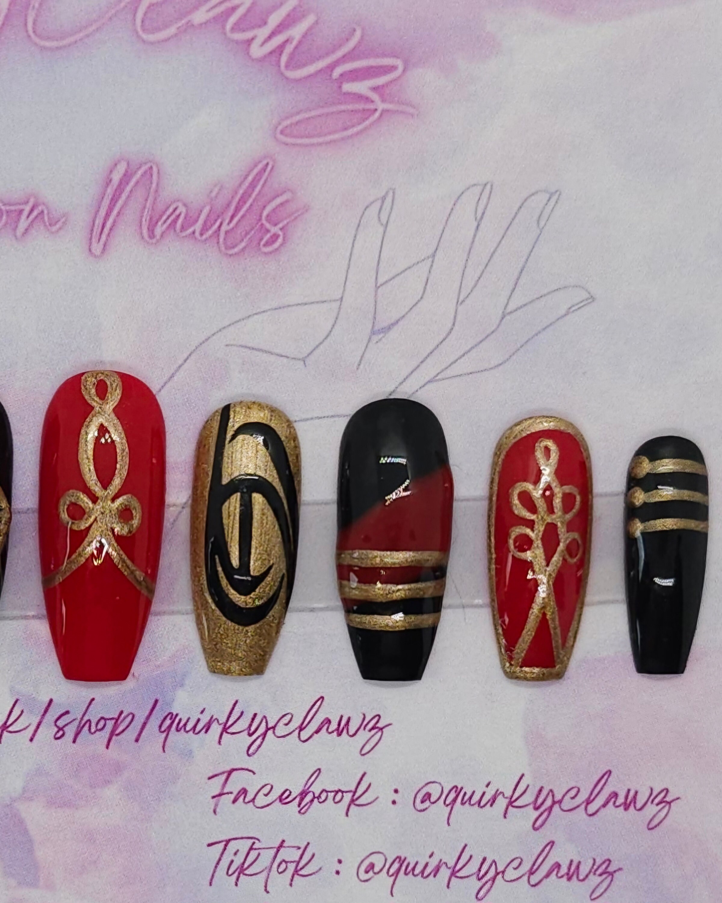 ATEEZ Atiny Crazy Form Red and Gold Uniform Inspired Hand Painted Press ...