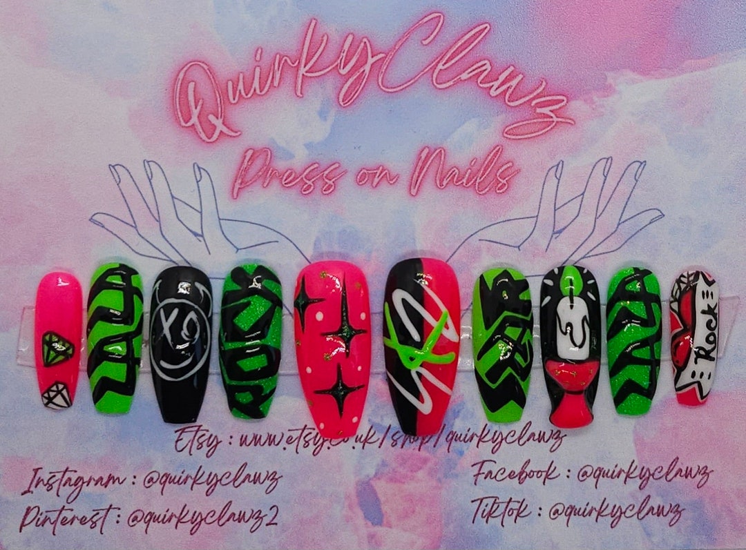 Stray Kids SKZ Rockstar Lalala Neon Pink and Green Themed K-pop Hand ...