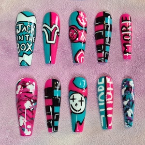 BTS J-hope Jack in the Box Themed Hand Painted Press on Nails - Etsy