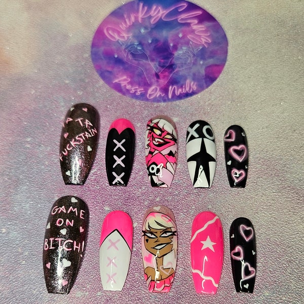 Hazbin Hotel Nails - Etsy