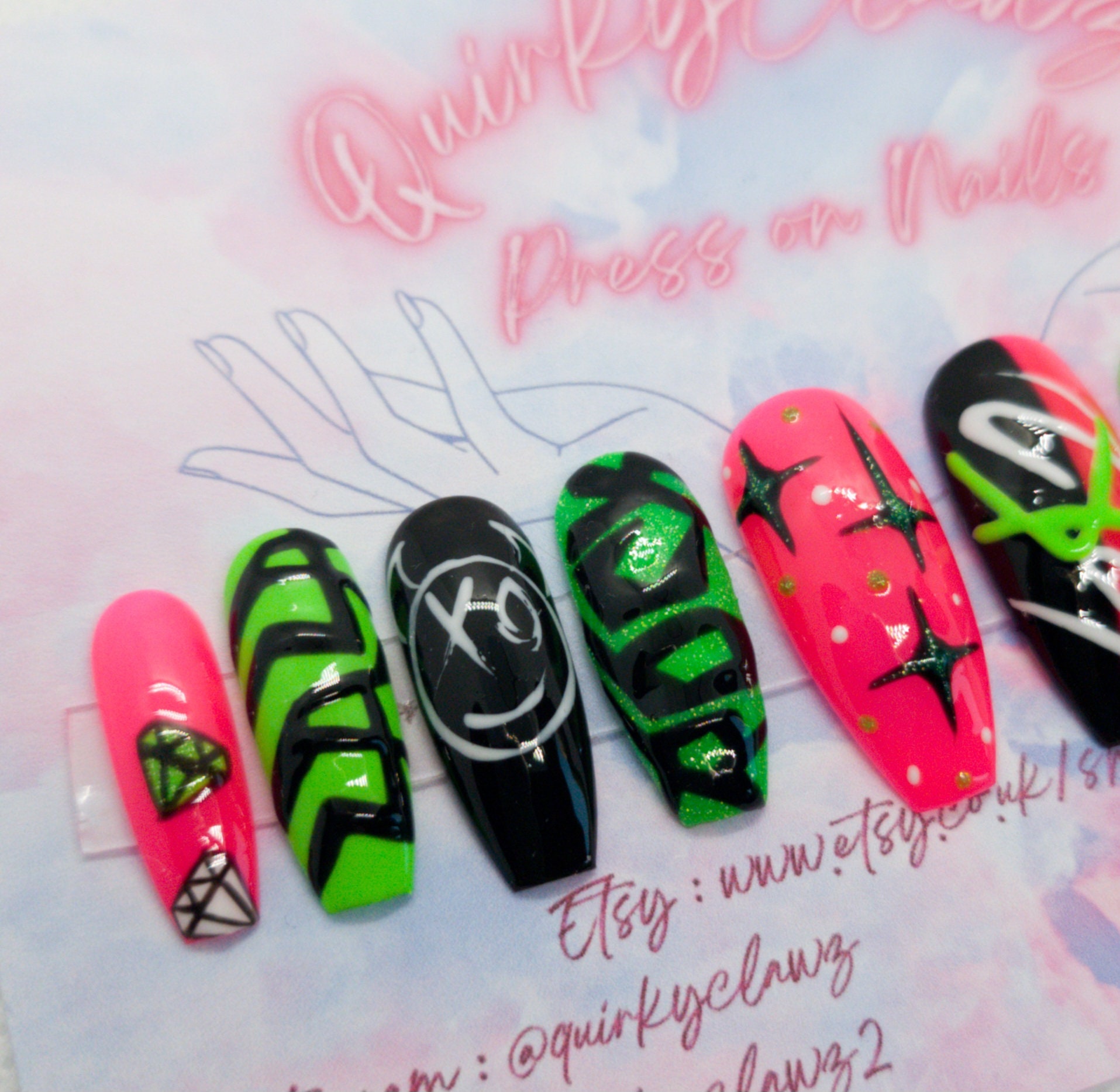 Stray Kids SKZ Rockstar Lalala Neon Pink and Green Themed K-pop Hand ...