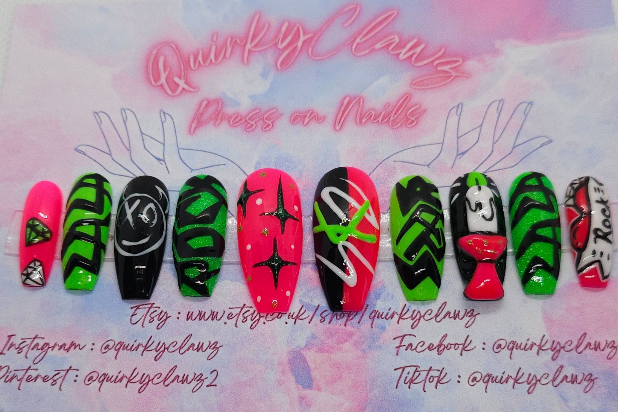 Stray Kids SKZ Rockstar Lalala Neon Pink and Green Themed K-pop Hand ...