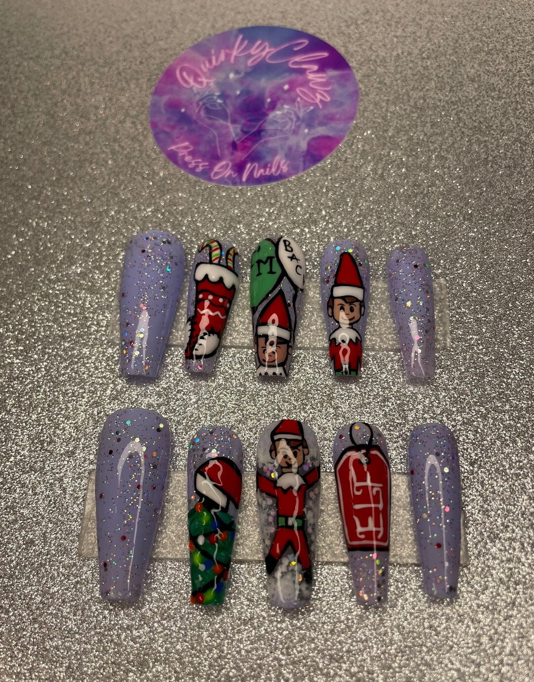 Glitter Elf on the Shelf Themed Character Christmas Hand Painted Luxury ...