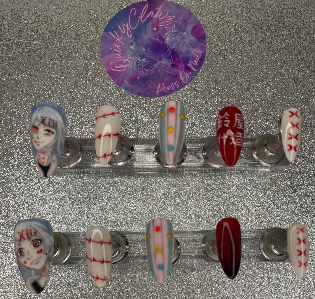 Tokyo Ghoul Anime Juuzou Suzuya Themed Hand Painted Press on Nails - Etsy