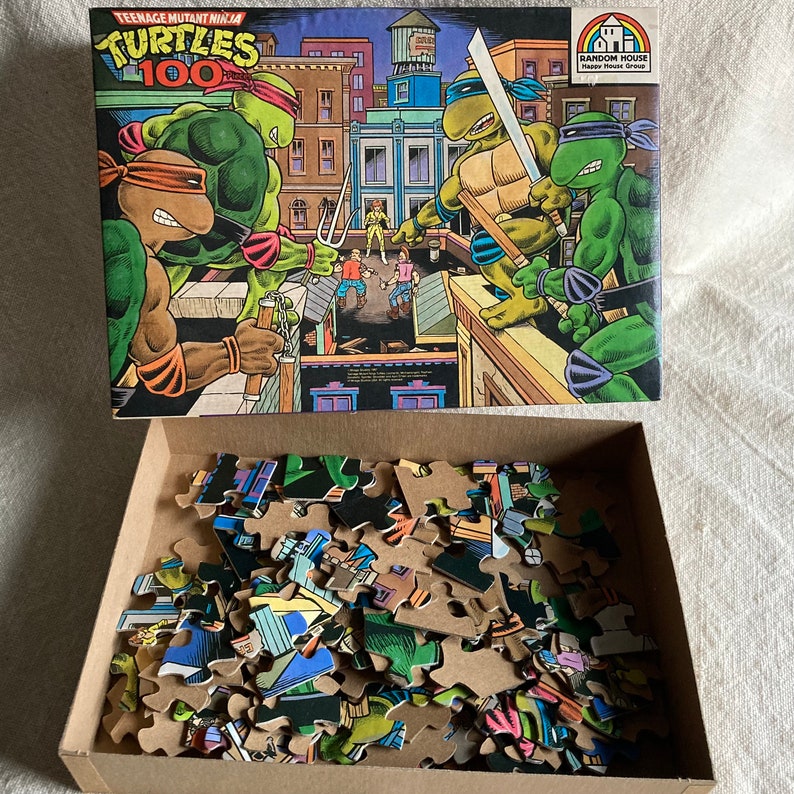 Teenage Mutant Ninja Turtles TMNT Vintage 1987 rooftop 100 Piece Puzzle ...