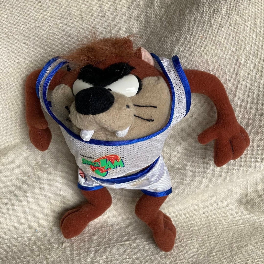 Vintage 1996 Space Jam Taz Tasmanian Devil Stuffed Animal Tune Squad ...