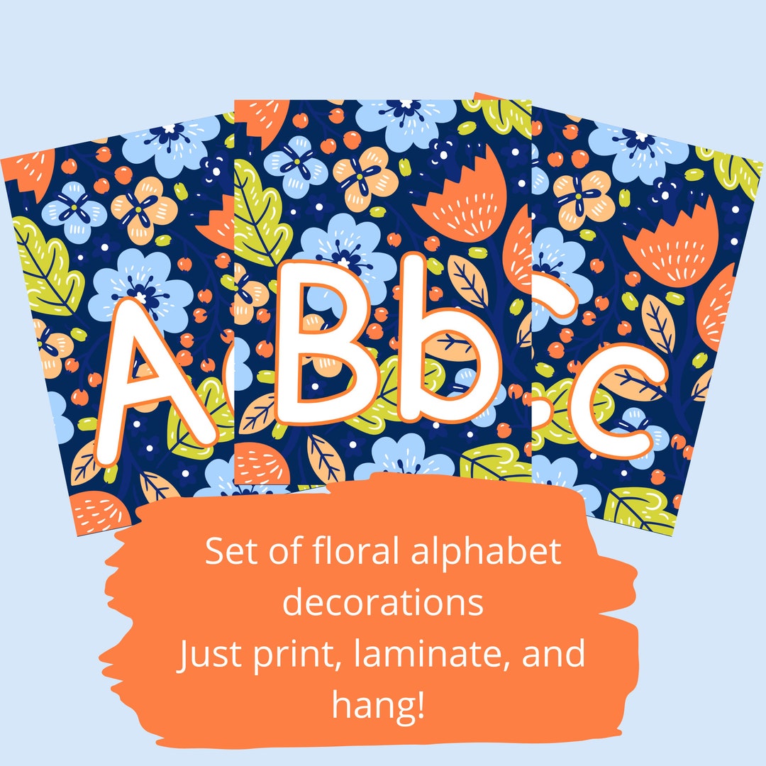 Set of Floral Alphabet Posters, Classroom Decorations - Etsy