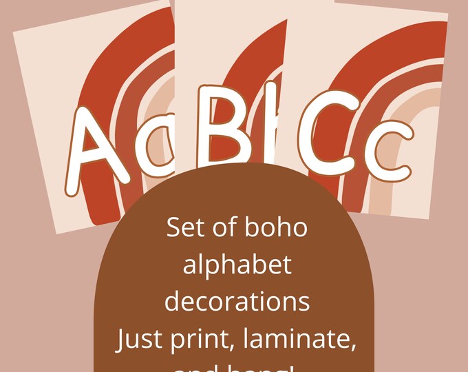 BOHO NEUTRALS Alphabet Posters | Boho Rainbow Classroom Decor - Etsy Canada