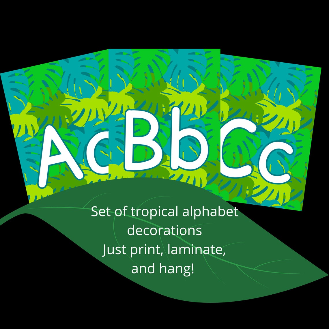 Set of Tropical Themed Alphabet Posters, Tropical Themed Classroom ...