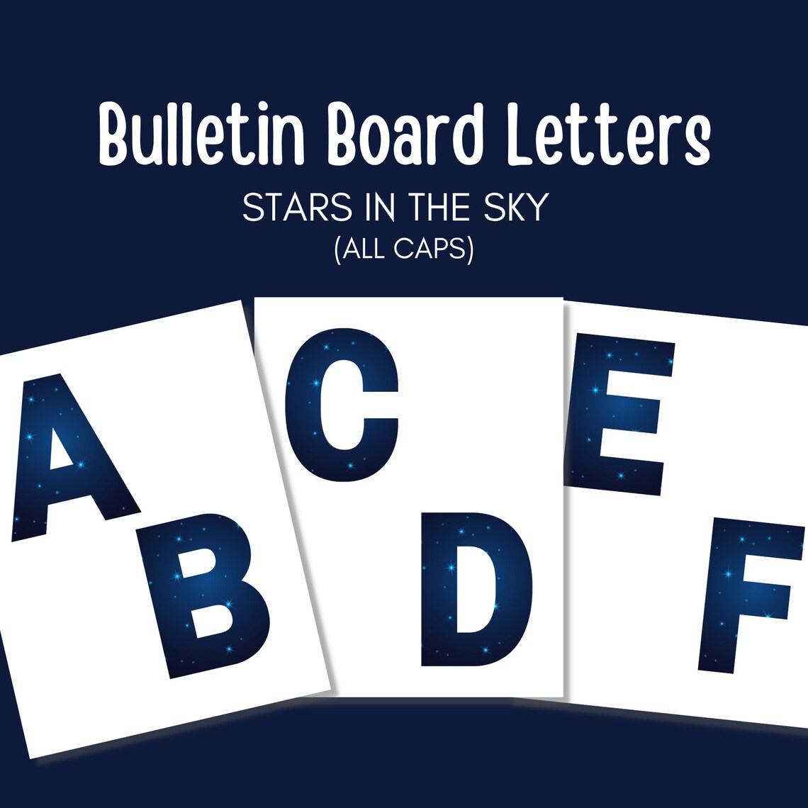 Stars in the Sky Bulletin Board Letters, Printable Bulletin Board ...