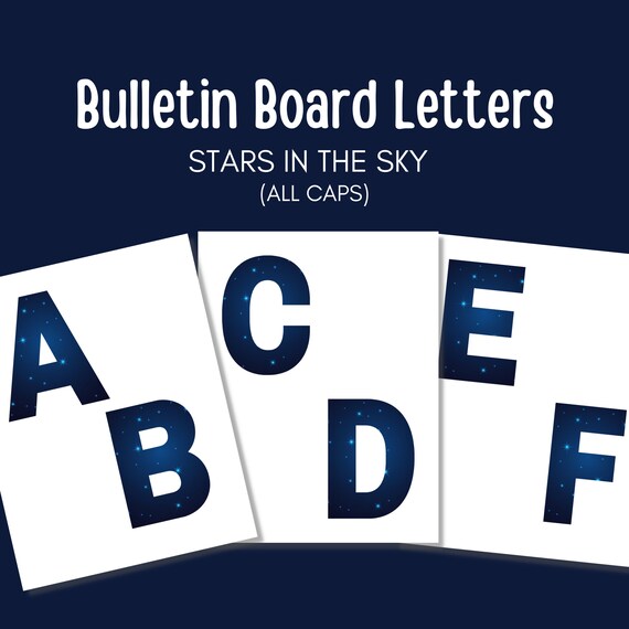 Stars in the Sky Bulletin Board Letters Printable Bulletin - Etsy