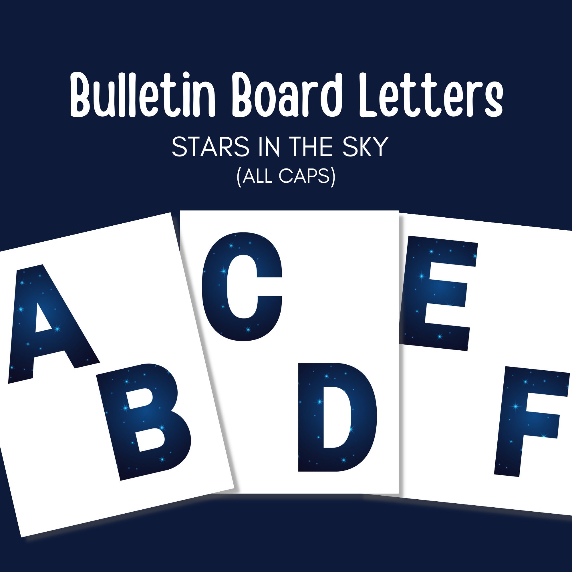Stars in the Sky Bulletin Board Letters, Printable Bulletin Board ...