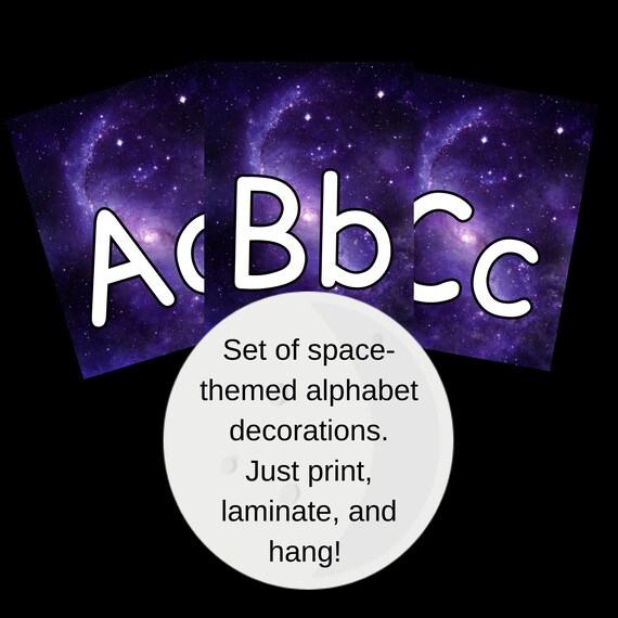 Space Themed Alphabet Classroom Posters Space Classroom - Etsy