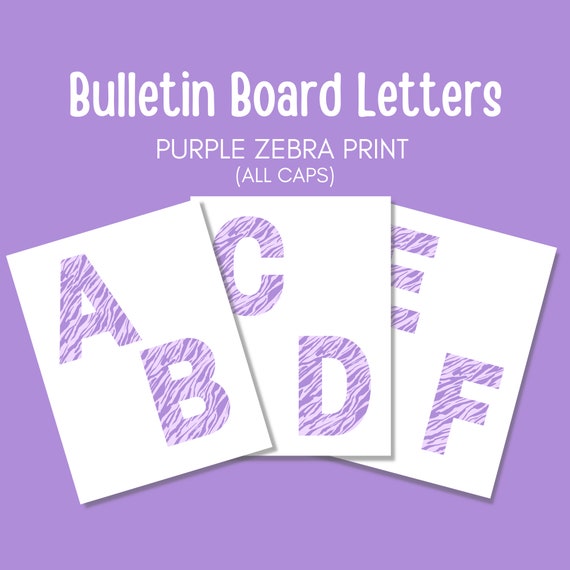 Zebra Print Bulletin Board Letters Printable Bulletin Board - Etsy