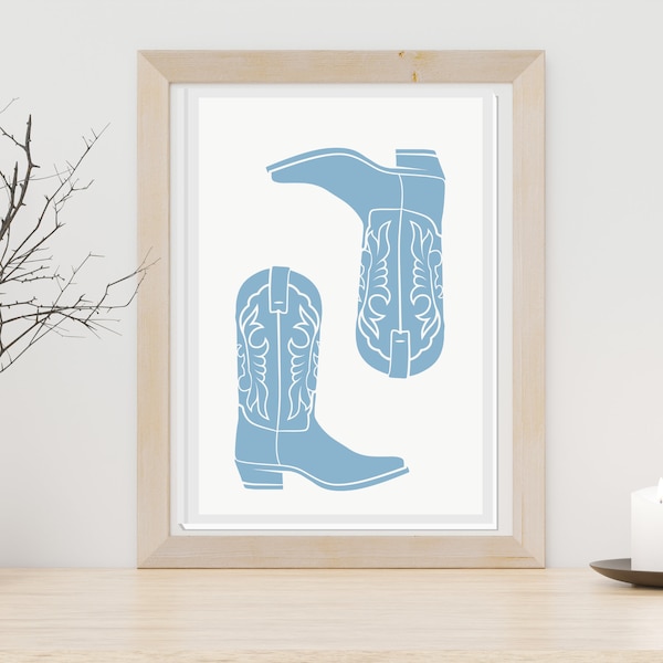 Coastal Prints Cowboy Boots - Etsy