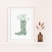 Green Cowgirl Boots Hat Print, Retro Western Print, Western Boho Wall ...