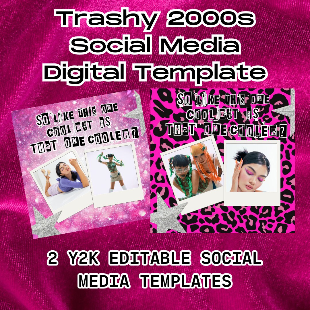 Y2K Aesthetic Social Media Template | Trashy 2000s Retro-inspired ...